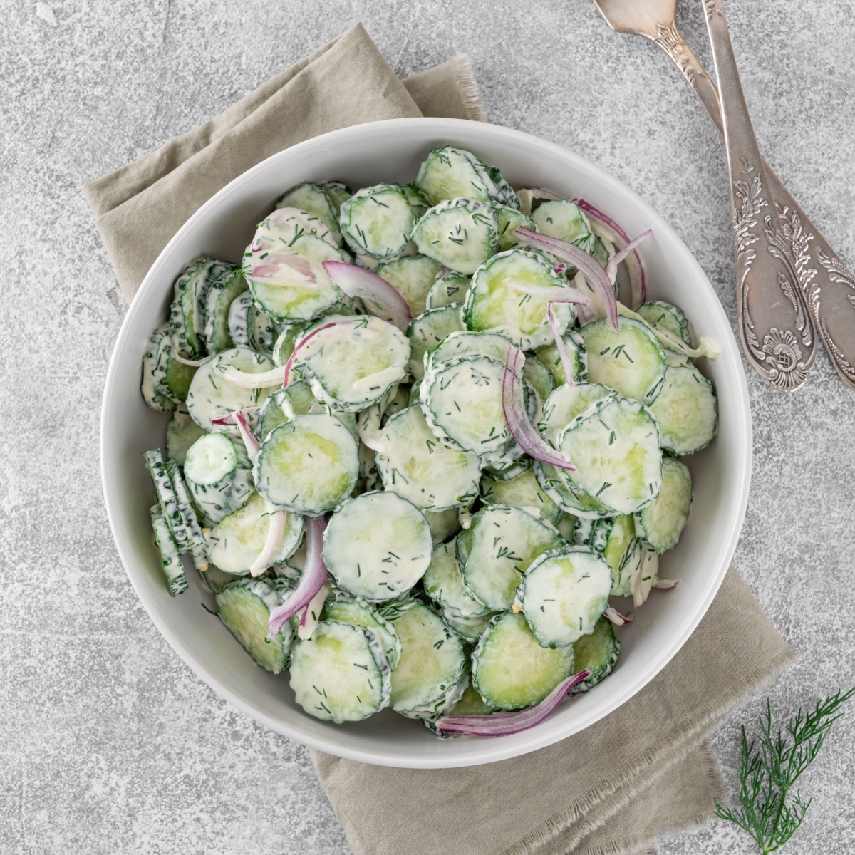 Creamy Cucumber and Onion Salad Recipe - Make Your Meals